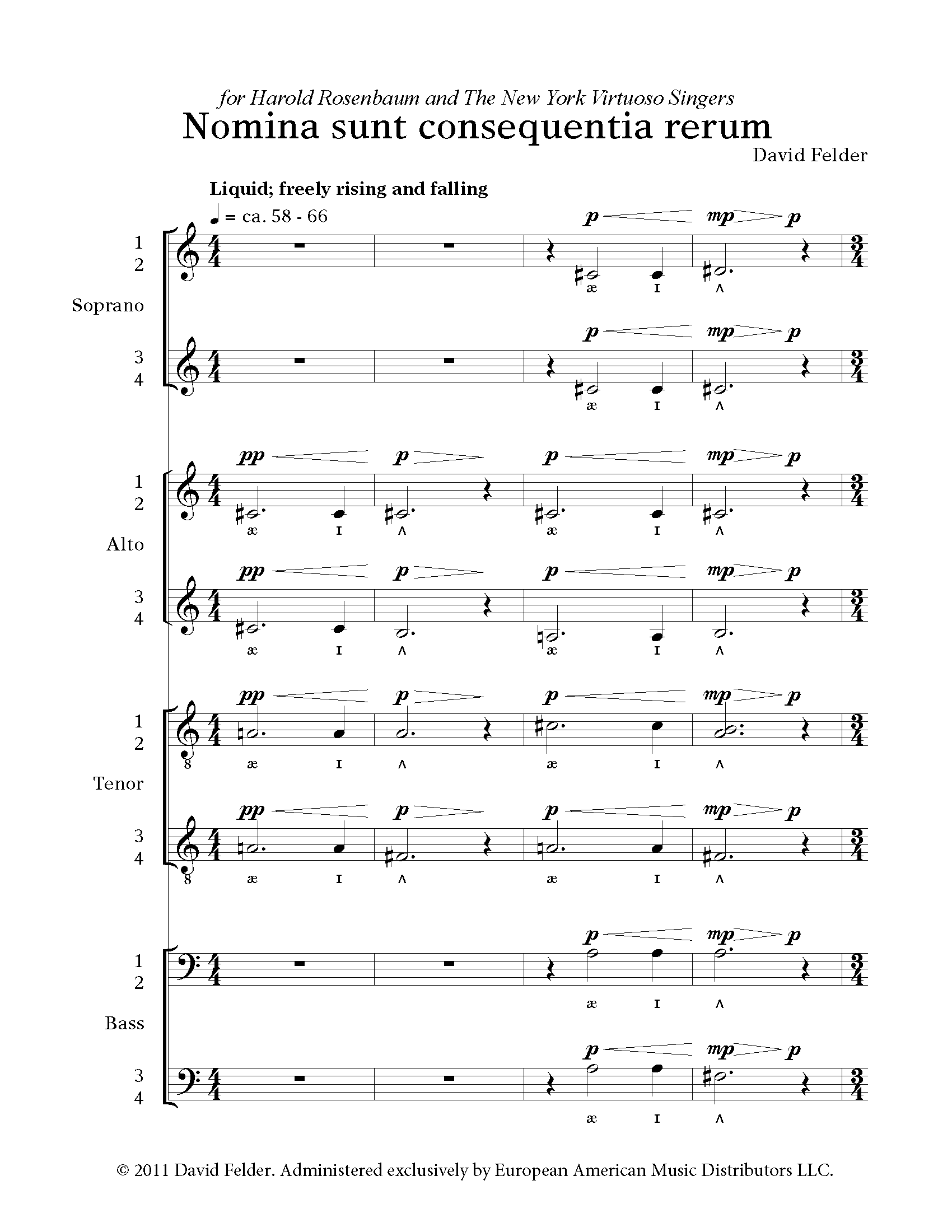 PSNY: David Felder - Nomina sunt consequentia rerum